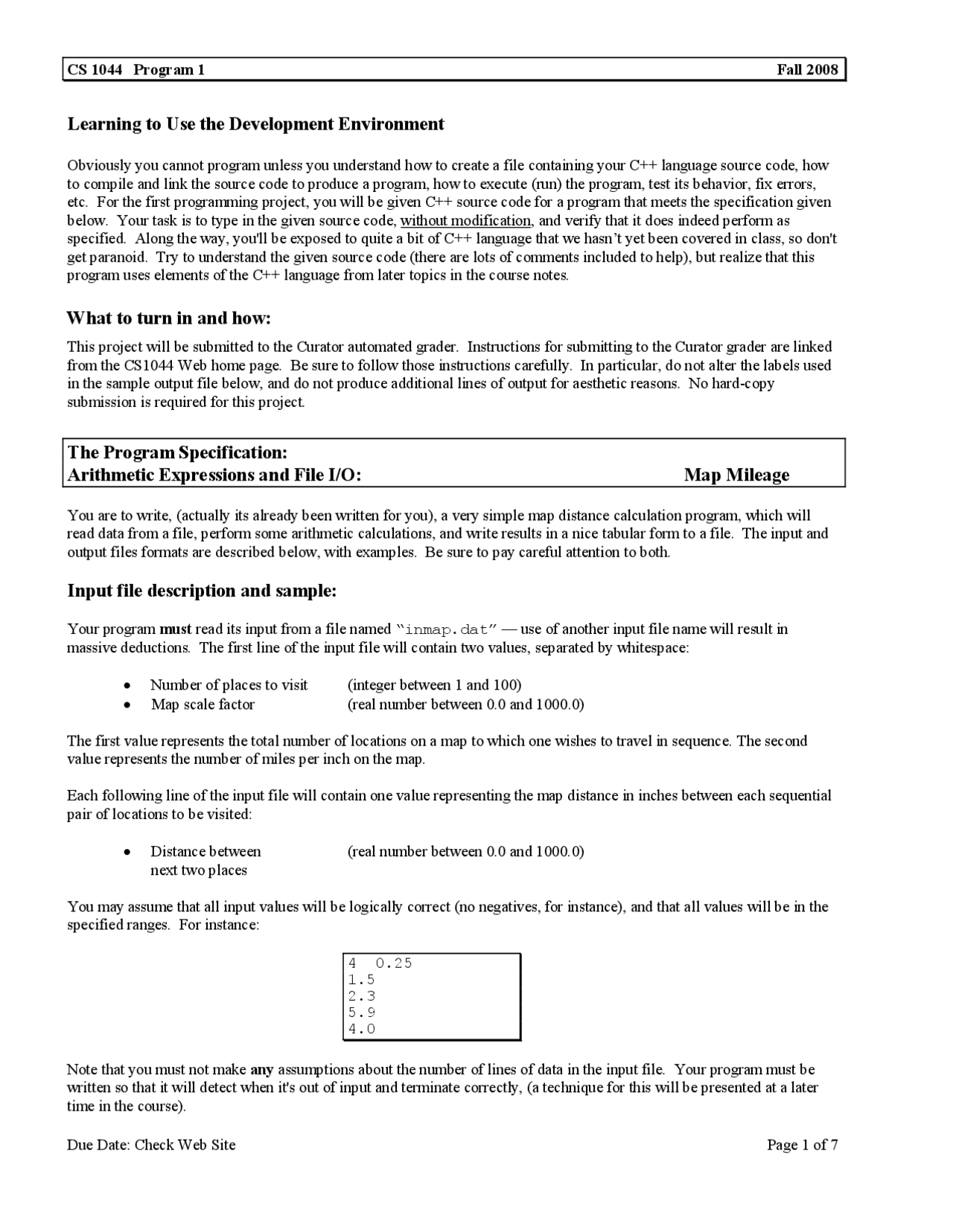 Learning to Use the Development Environment - Project | CS 1044 | Study Guides, Projects ...