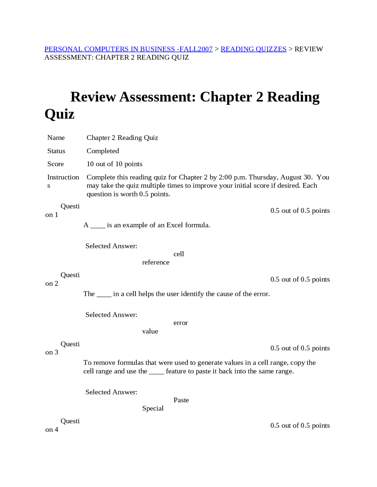 Review Assessment Personal Computers In Business Acis 2504 Docsity