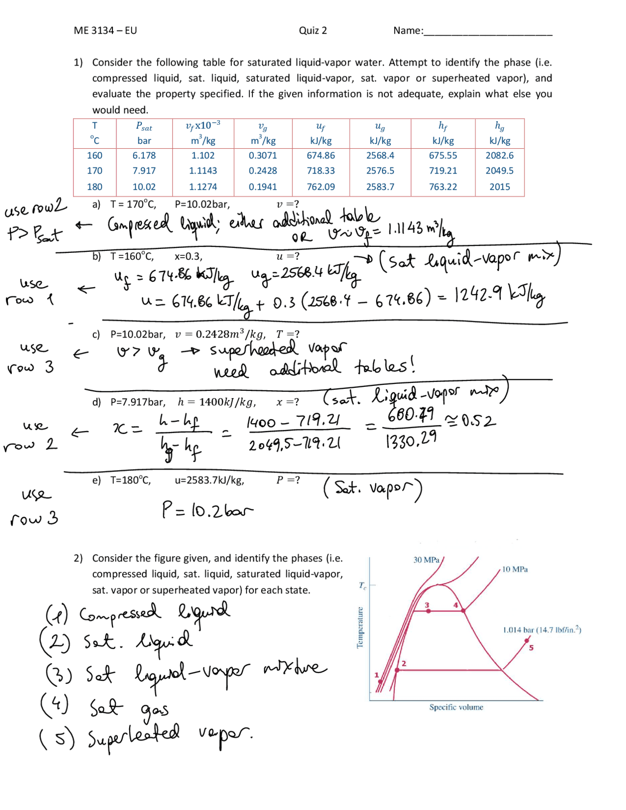 Practice Quiz 2 Solutions Fundamentals Of Thermodynamics Me 3134