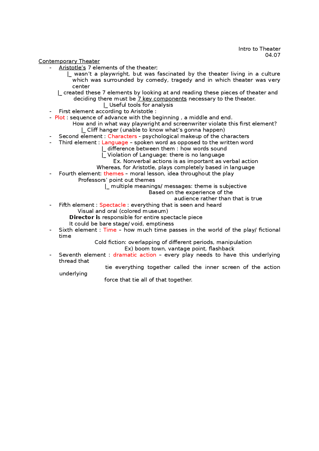 About Aristotle's 7 Elements of Theater - Introduction to Theatre | TA ...