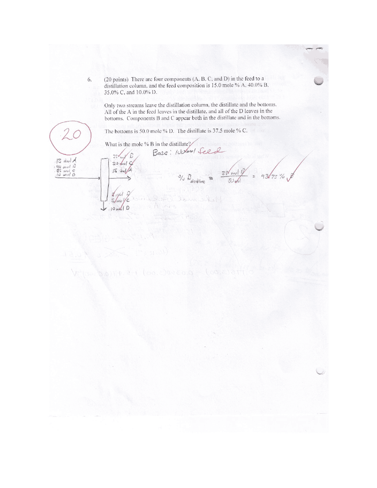 Questions With Solutions Of Test 1 Mass And Energy Balances Che