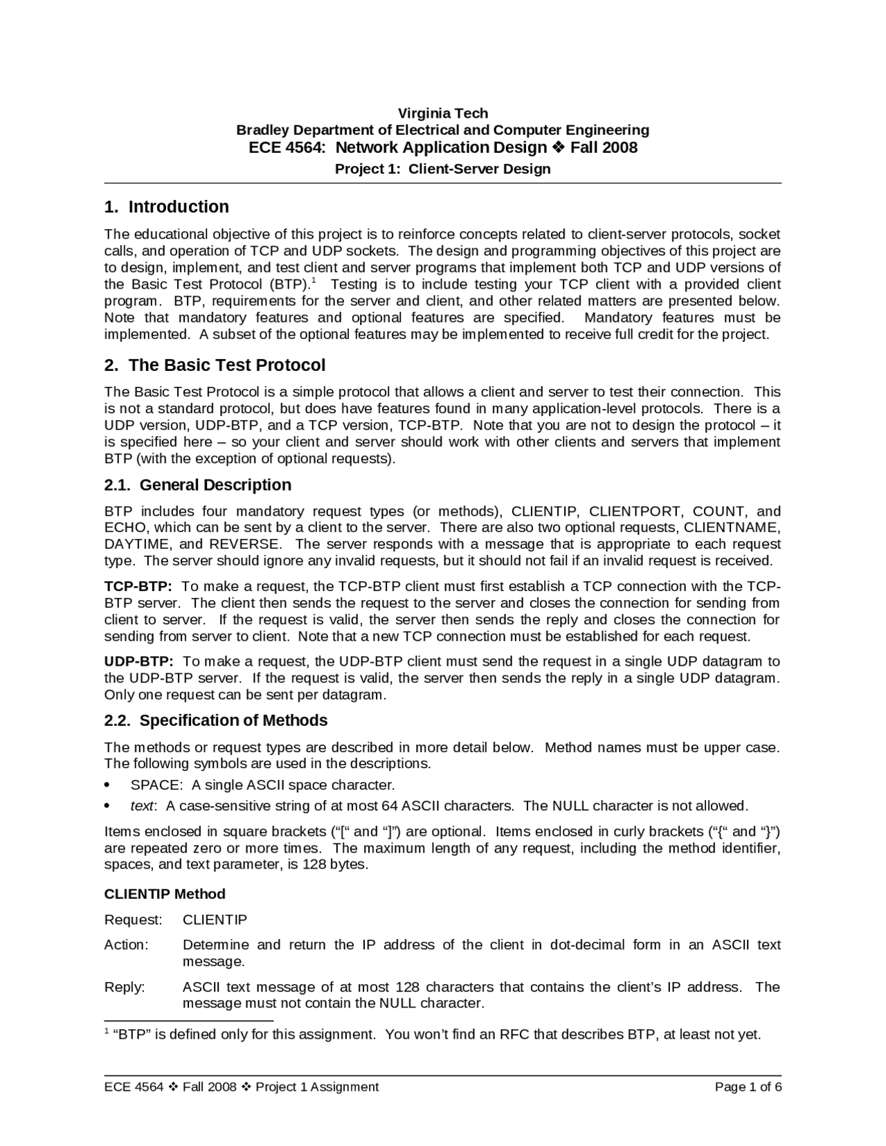 Network Application Design Of Client Server Design Project 1 Ece