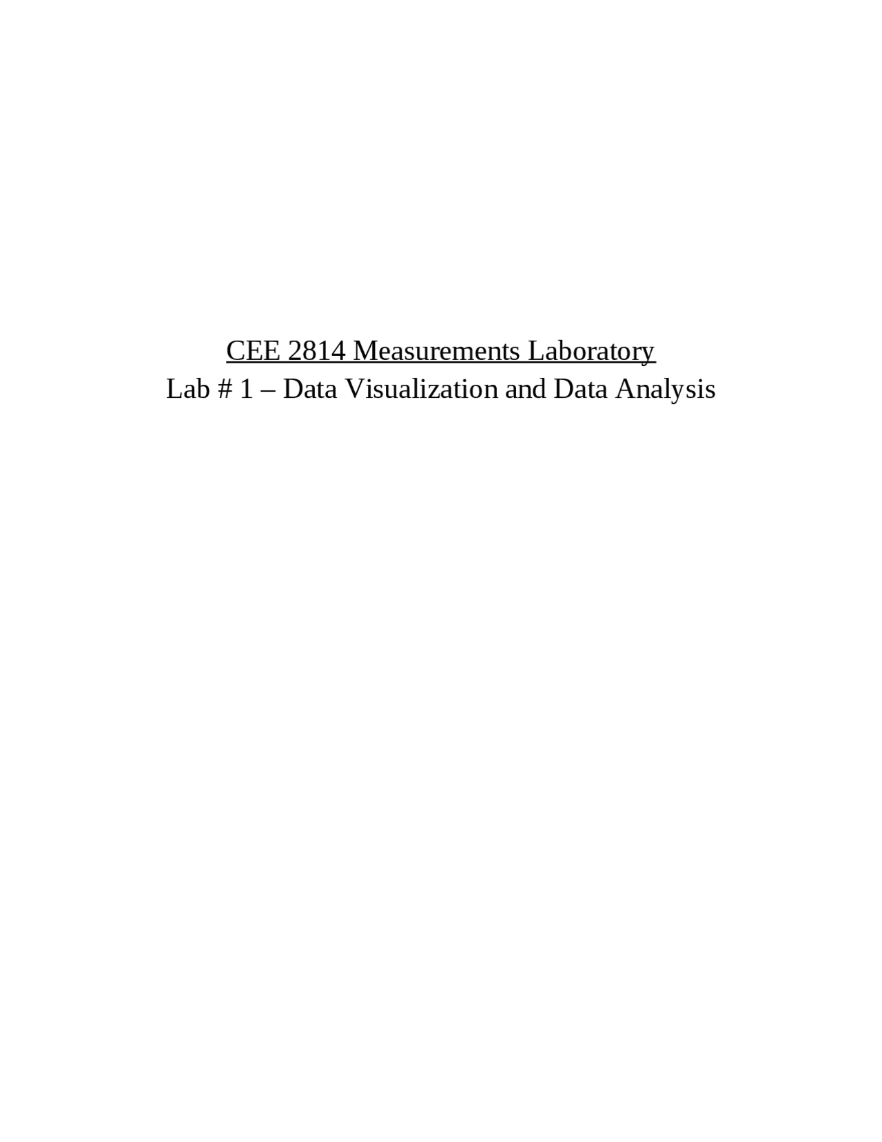 Lab1 Data Visualization And Data Analysis Cee Measurements Cee