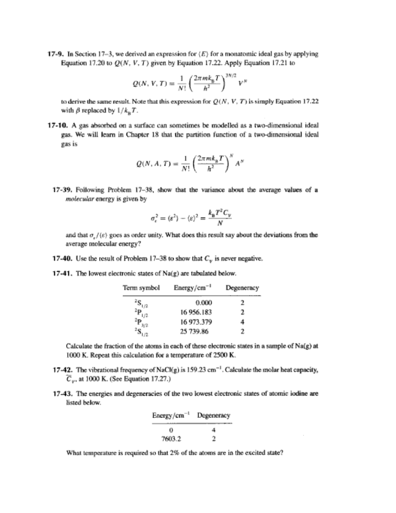 7 Questions On Physical Chemistry Class Notes Chem 303 Docsity