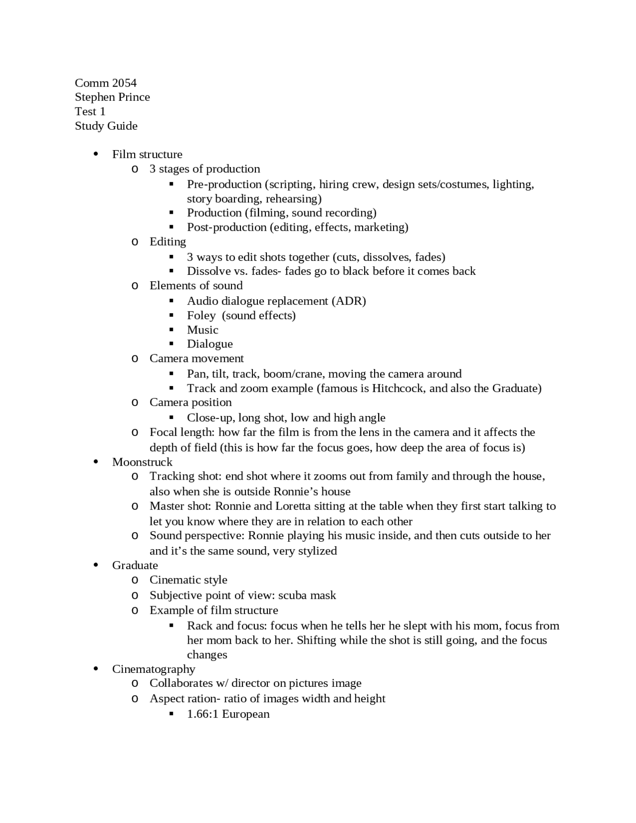 Film Production and Cinematography Study Guide: From Pre-production to ...