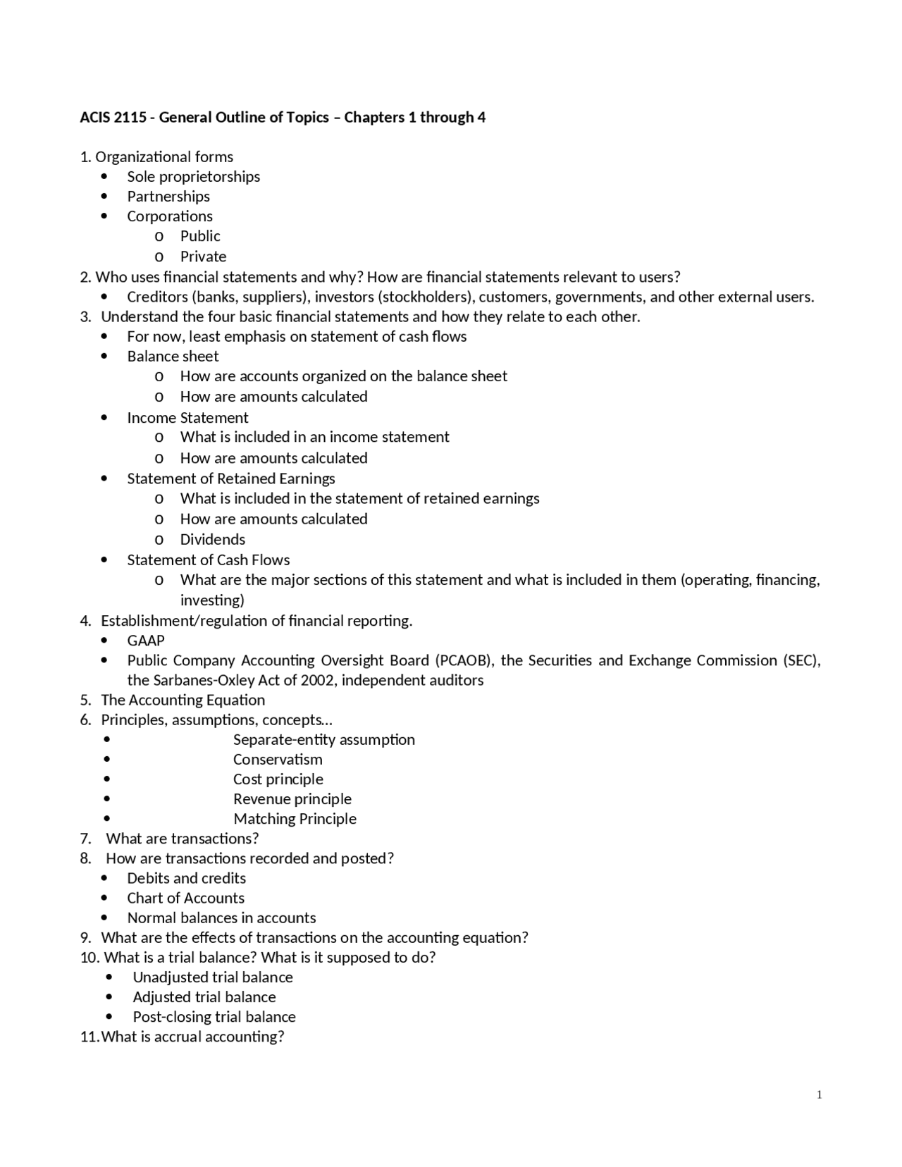 Organizational Forms Balance Sheet Principles Of Accounting Acis