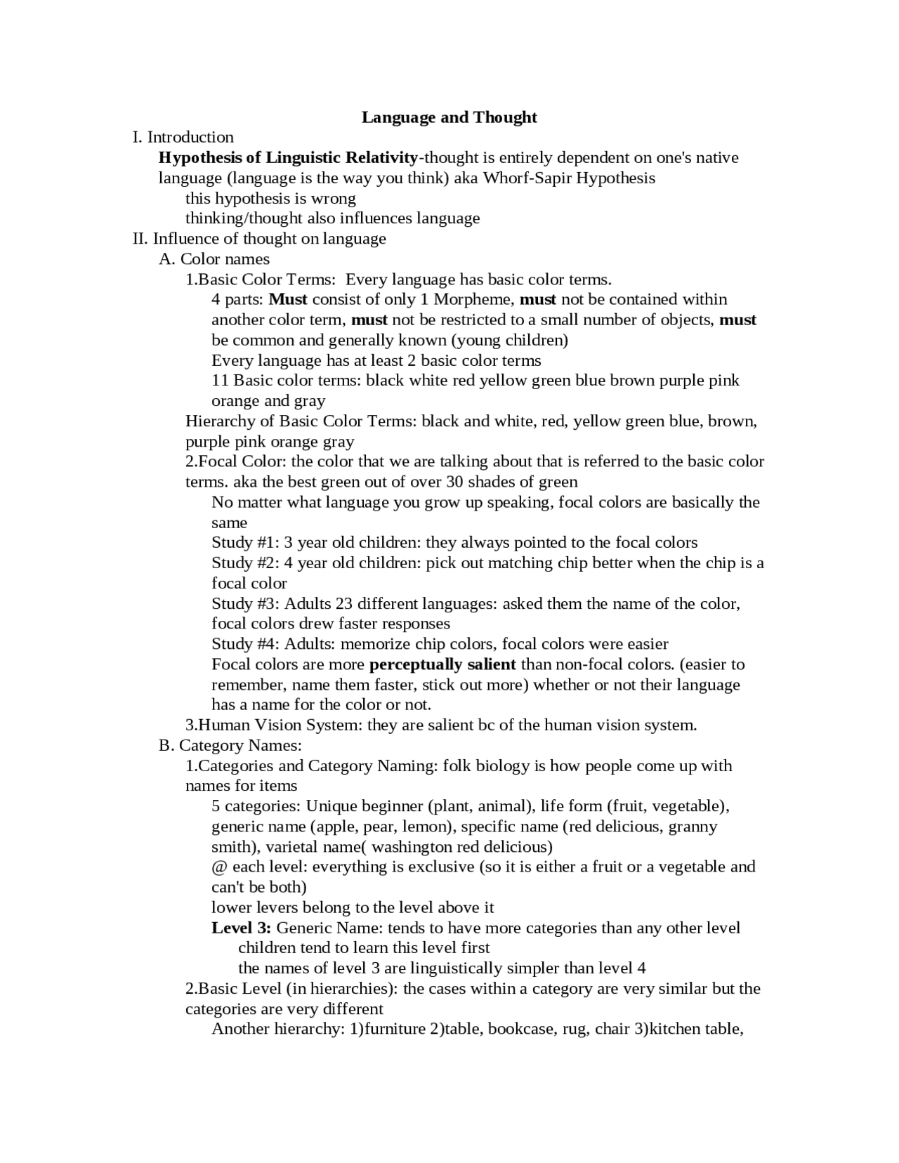 Language And Thought Introduction To Communication Theory Spcm 102
