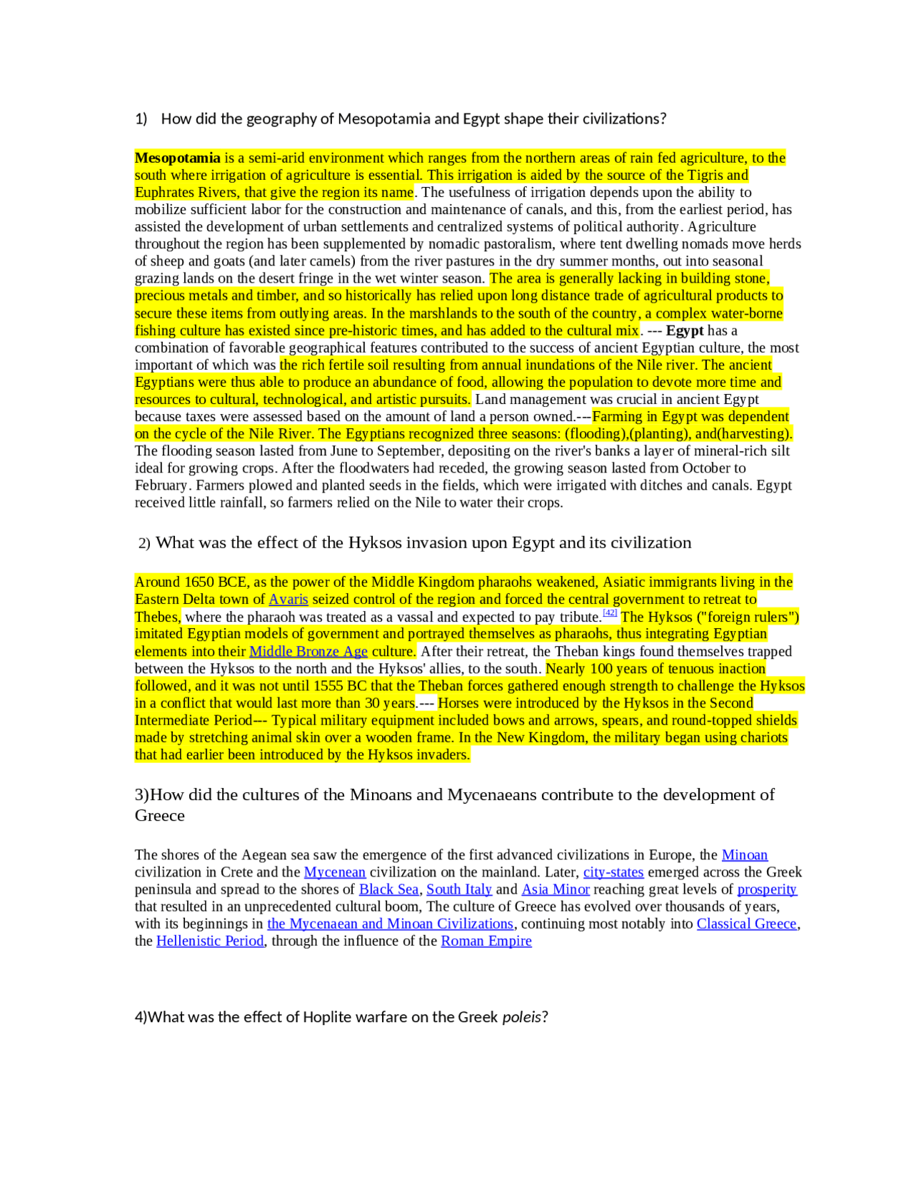 Egypt civilization and geography of Mesopotamia: study guide | HIS 101. ...