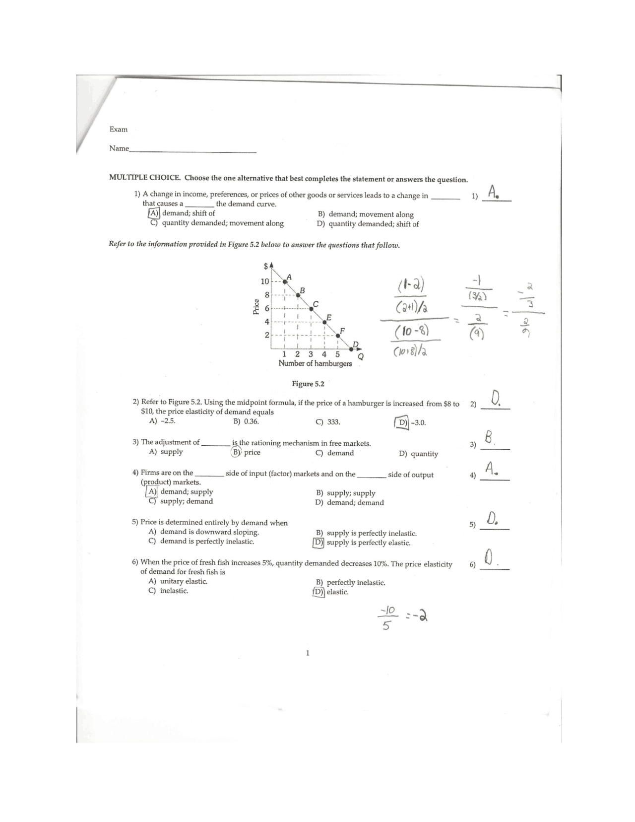 Exam 1 Resolution Principles Of Economics Econ 2005 Docsity