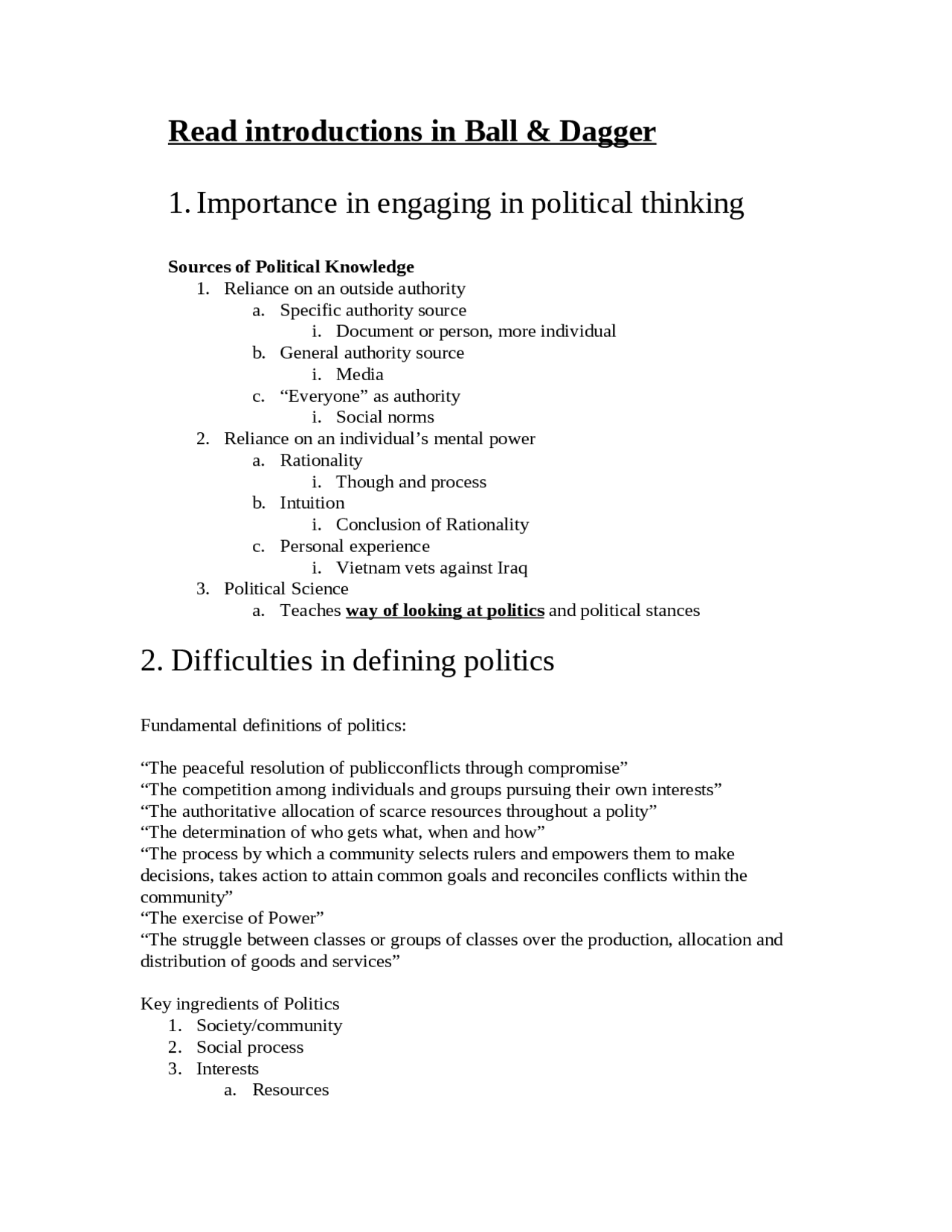 Review Sheet For Test One Scope And Methods Policy Gvpt 100 Docsity