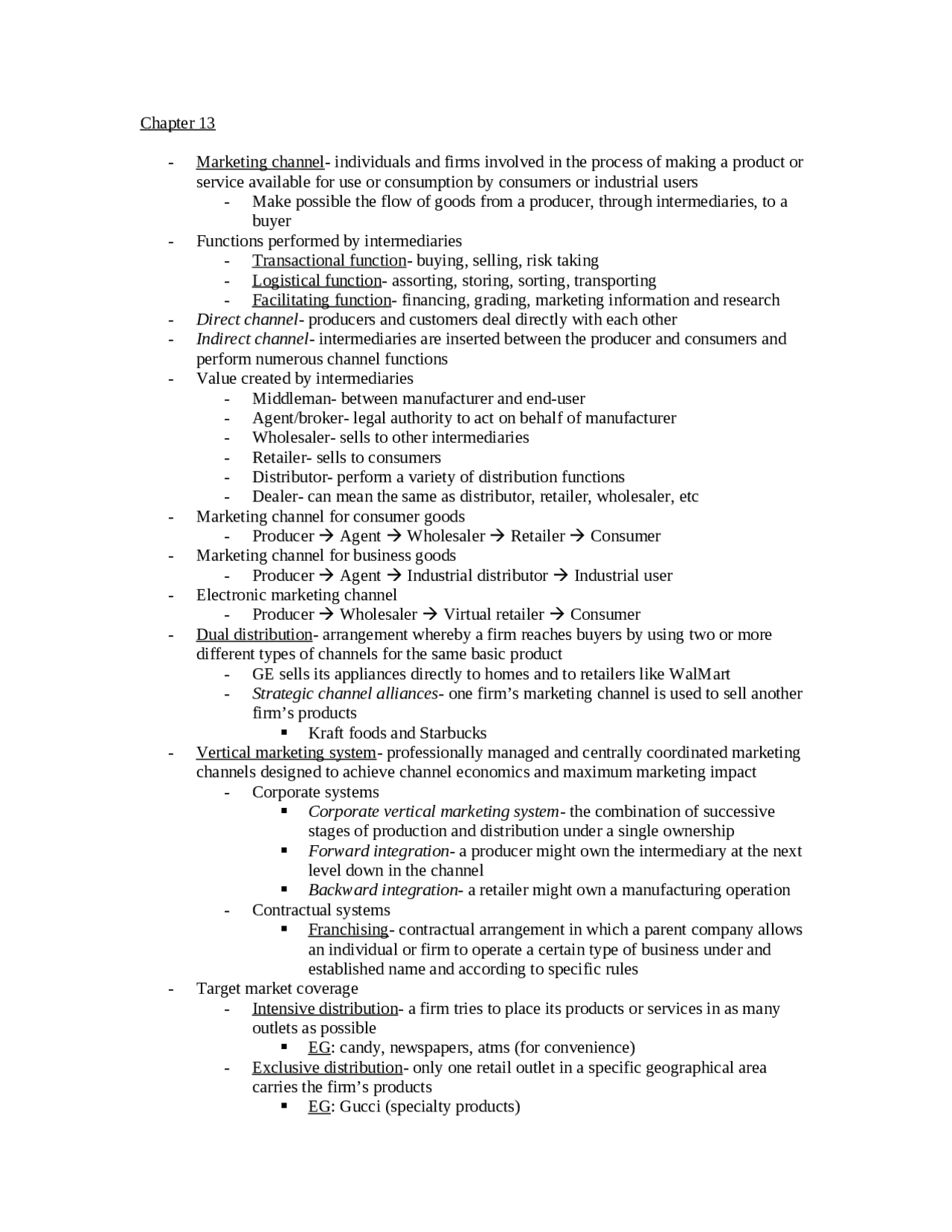 Marketing Management Exam 2 Review Mktg 3104 Docsity