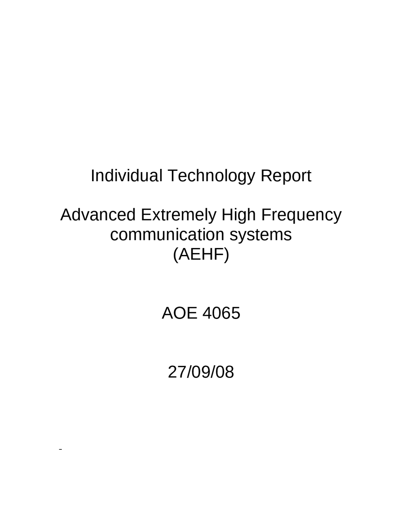 Research Paper - Individual Technology Report - Aircraft Design | AOE ...