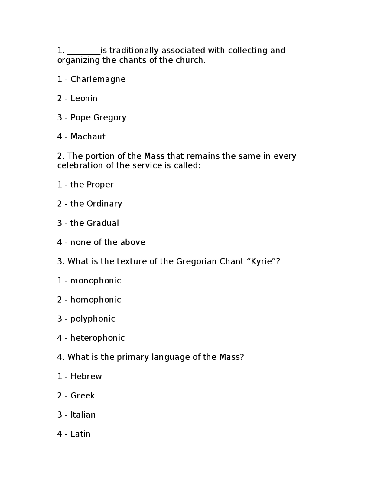Exam 1 Practice Problems On Music Appreciation Mus 1104 Docsity