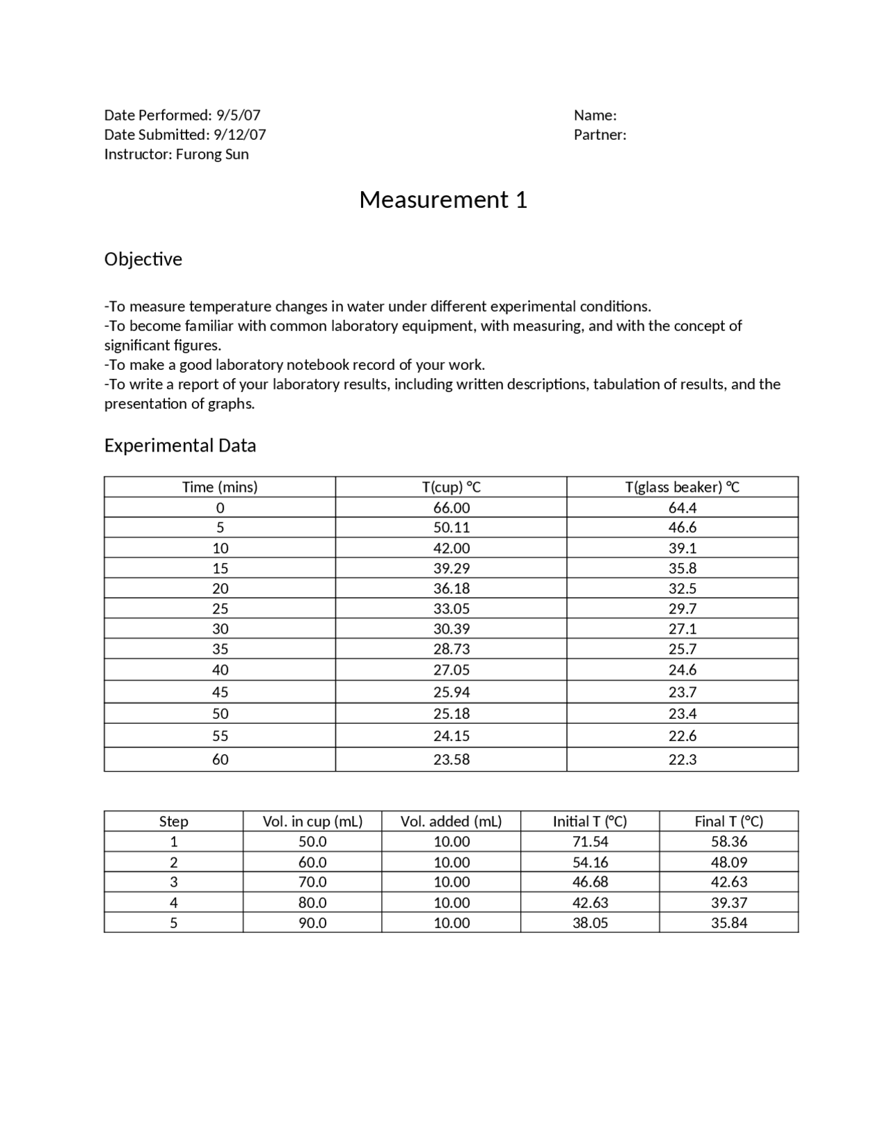 Lab 1 - Introduction Chemistry Lab | CHEM 1025 - Docsity