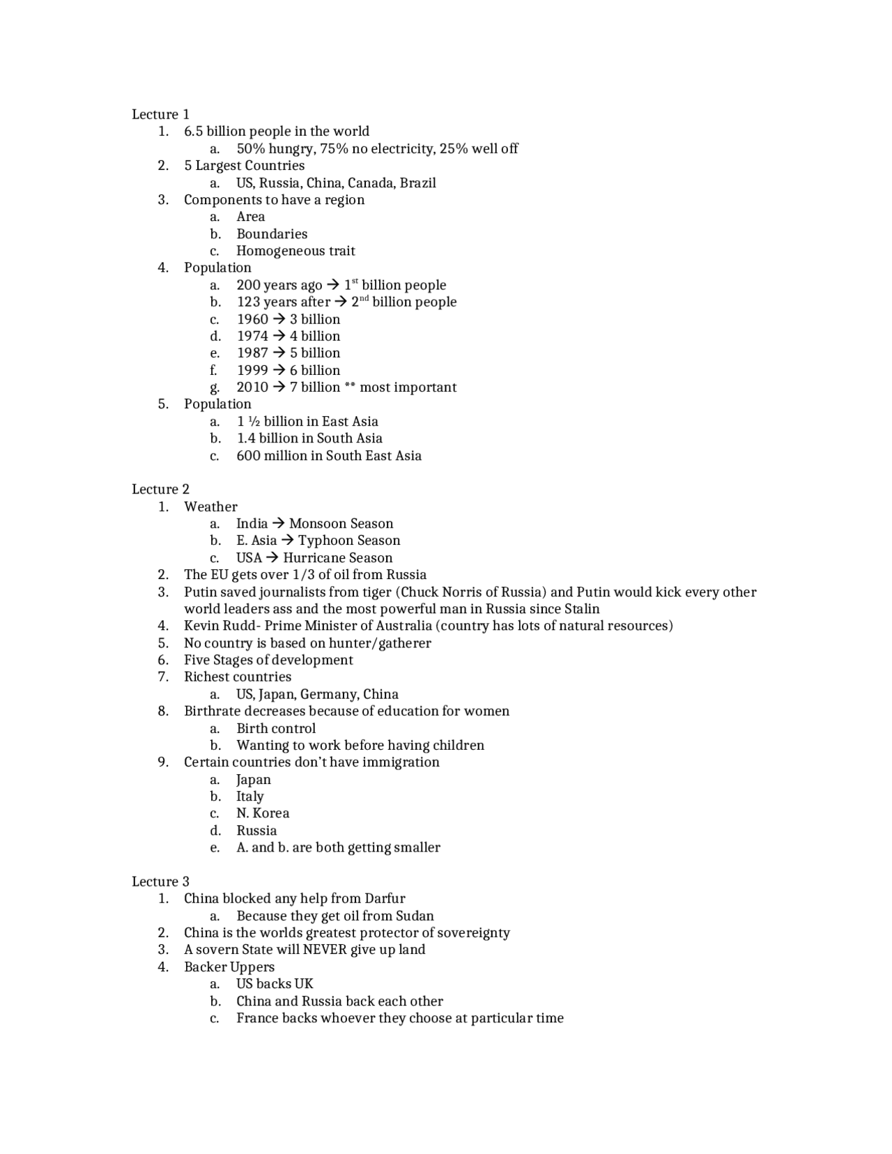 Course Outline For Final Exam World Regions Geog 1014 Docsity