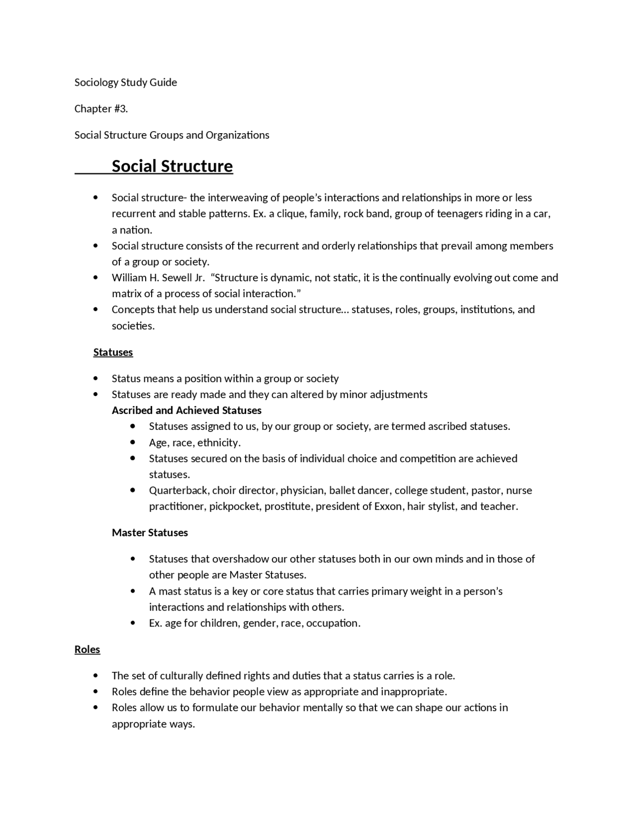 Study Guide for Social Structure Groups and Organizations | Sociology ...