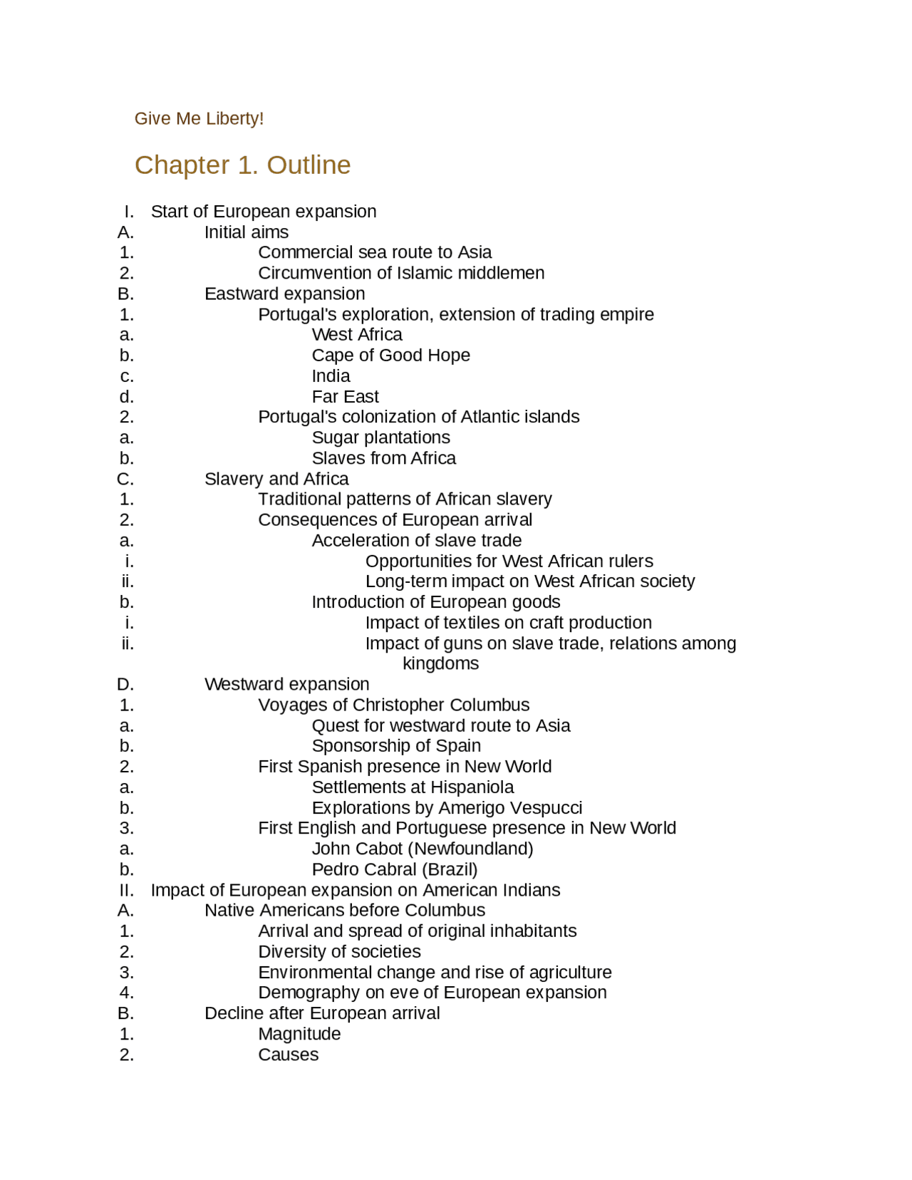 Outline History Of The United States Hist 1115 Docsity
