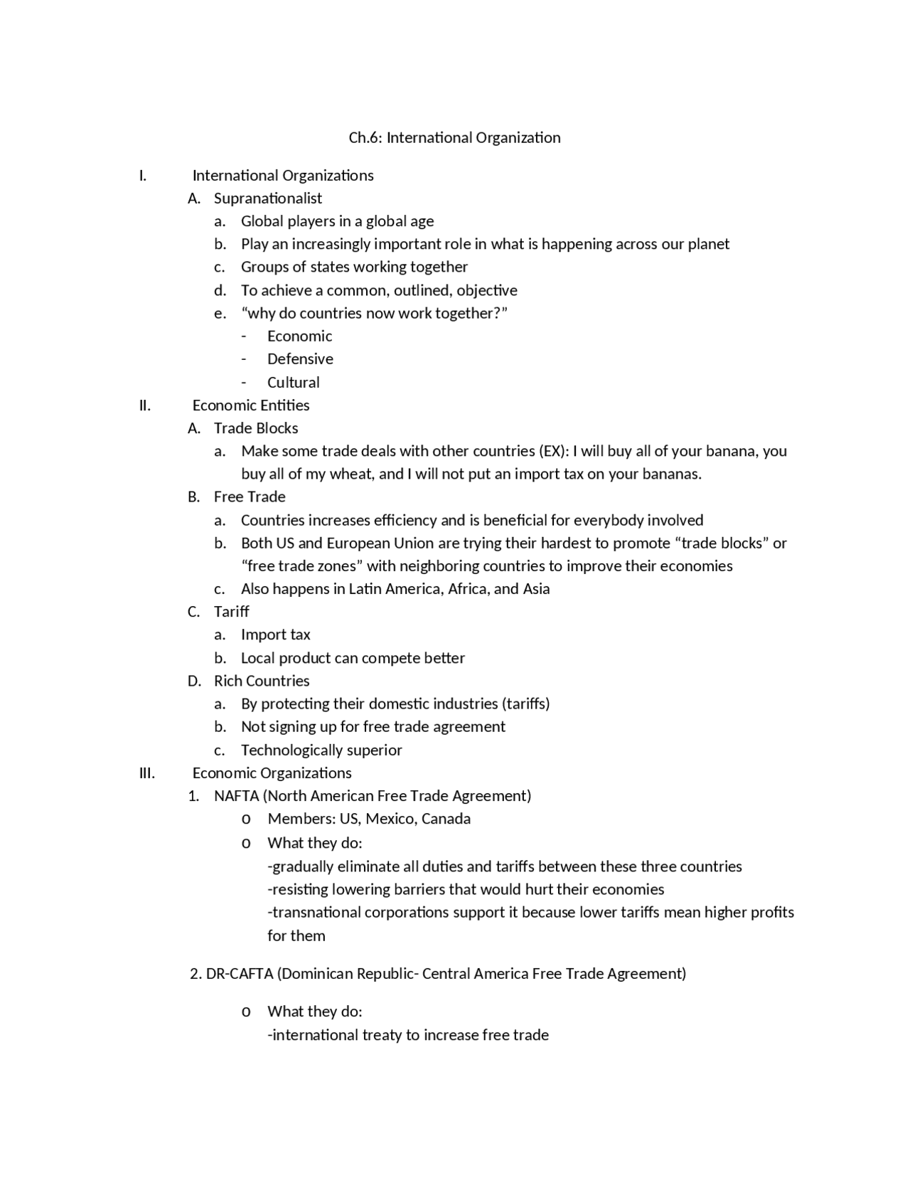 International Organization World Regions Geog 1014 Docsity