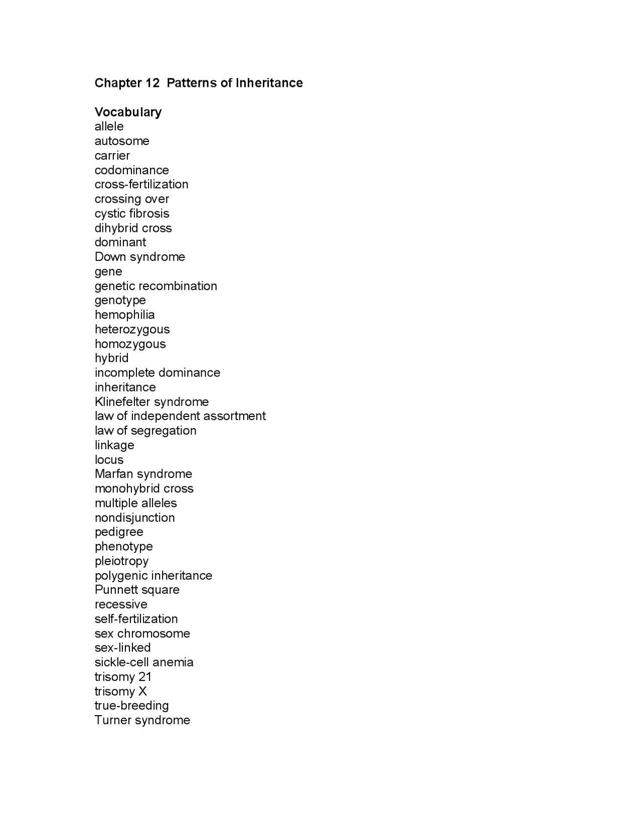 Patterns Of Inheritance General Biology Biol 1005 Docsity