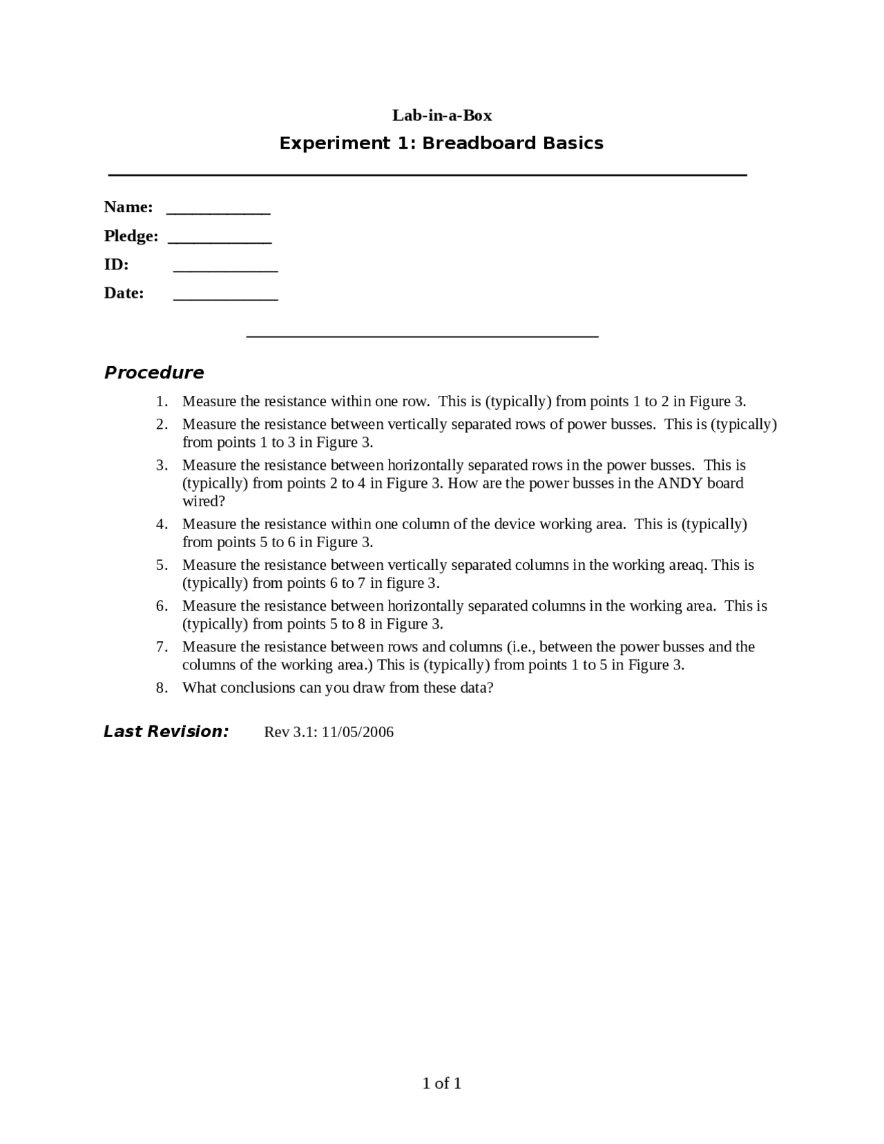 Experiment I: Breadboard Basics - Electric Circuit Analysis Lab | ECE ...