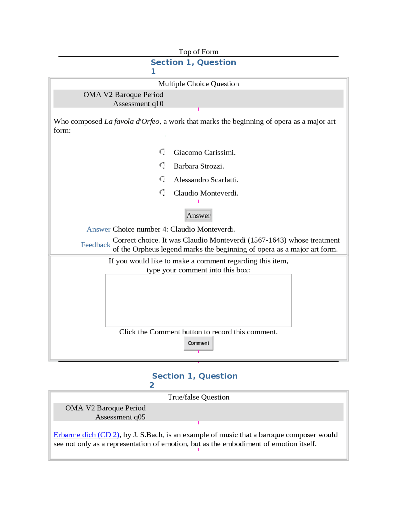 Practice Quiz With Answer Key Music Appreciation Mus 1104 Docsity