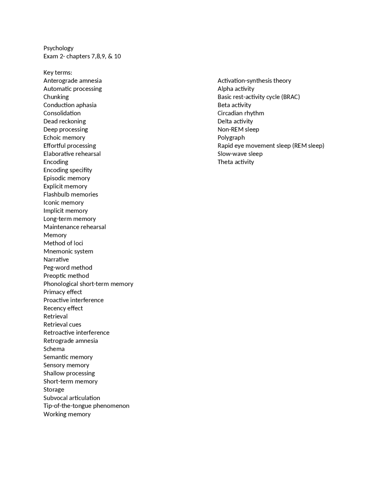 Introductory Psychology Test Ii Notes Psyc 2004 Docsity
