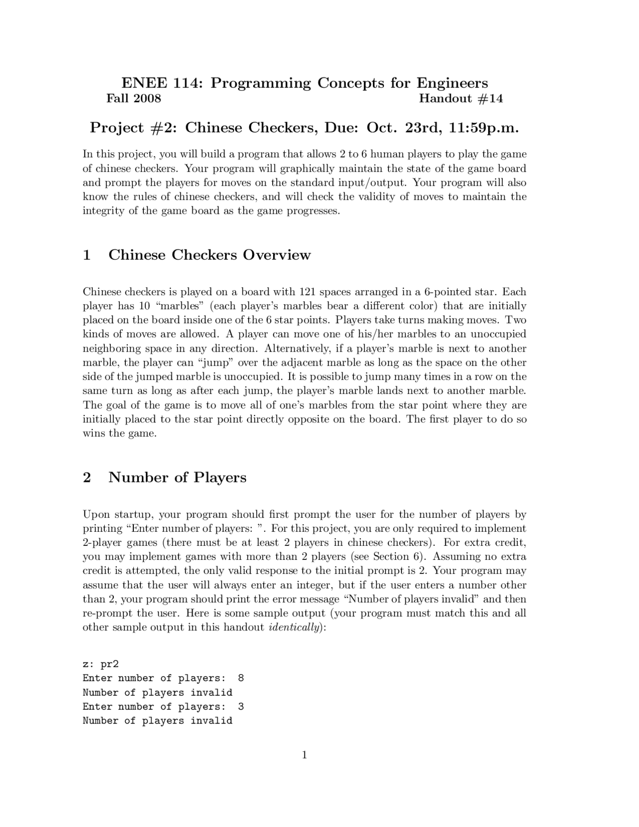 Chinese Checkers Project 2 Programming Concepts For Engineers
