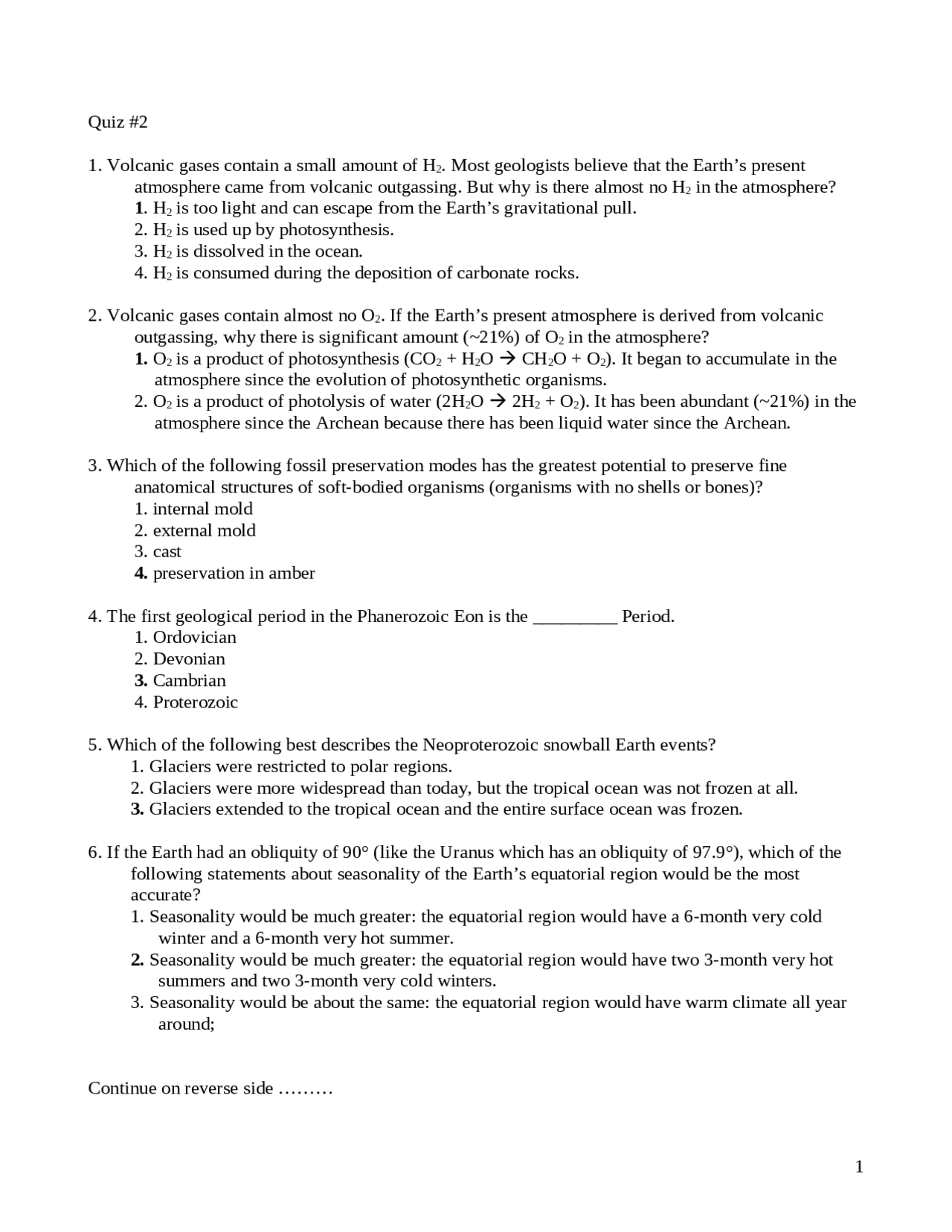10 Solved Mcqs The Earth And Life Through Time Geos 1014 Docsity