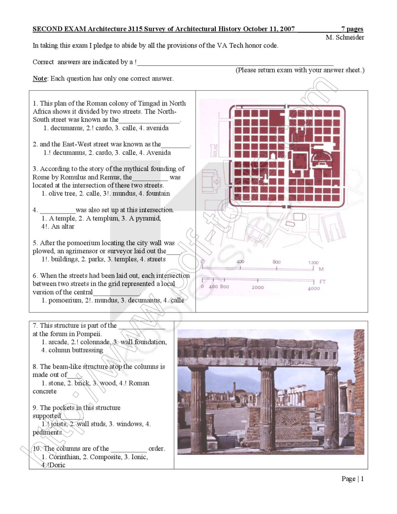 Exam 2 Questions For Survey Of Architecture History Arch 3115 Docsity