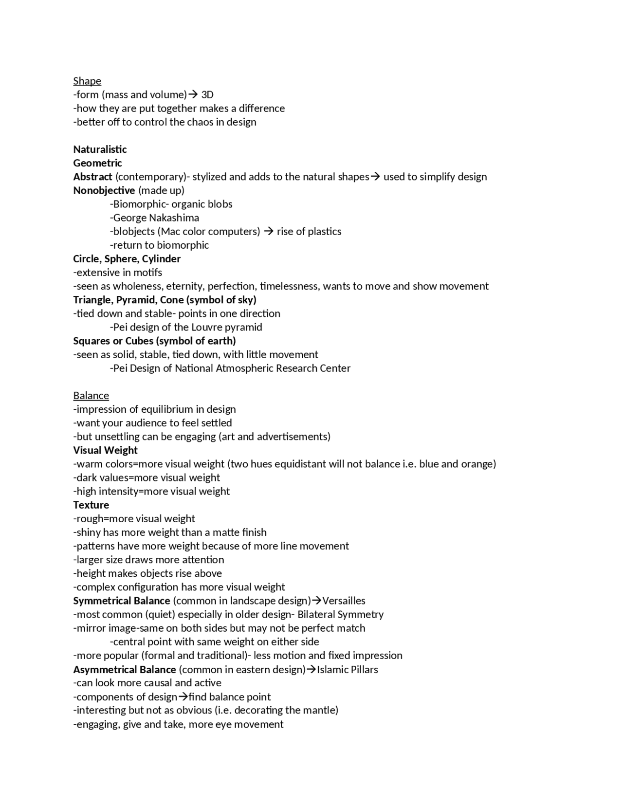 Shape, Naturalistic, Balance, Rhythm, Emphasis, Unity and Variety and ...