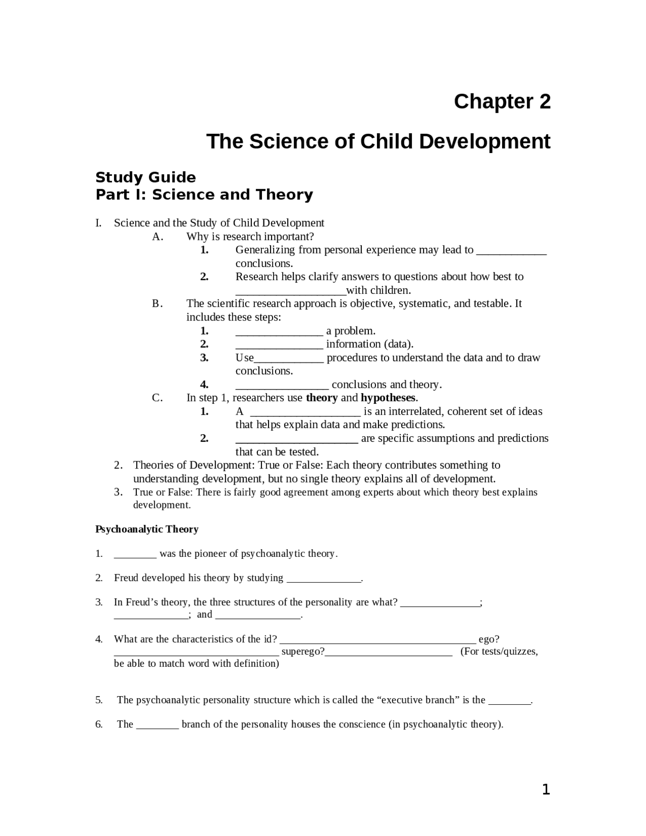 Child Development Study Guide: Theories & Research Methods (Ch. 2 ...