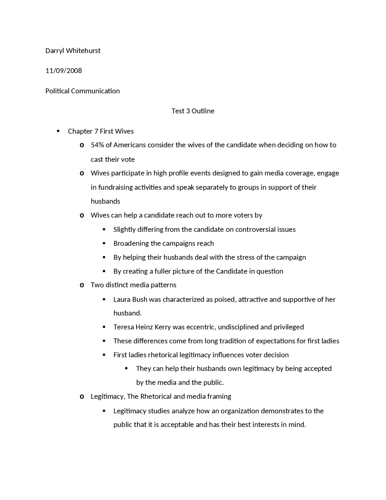 Exam 3 Outline Political Communication Psci 3244 Docsity