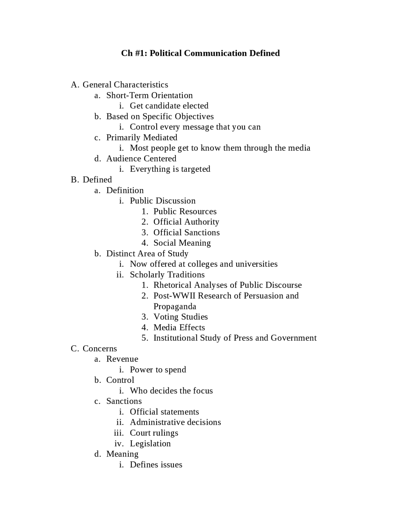 Political Communication Defined Lecture Notes Psci 3244 Docsity
