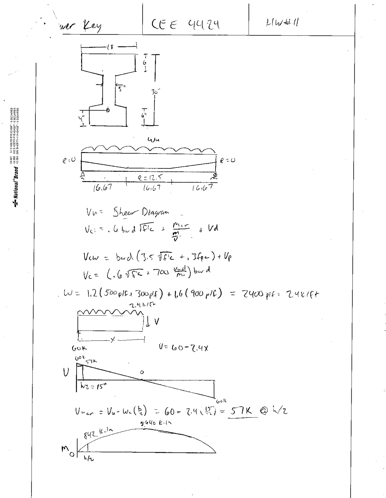 Homework 11 Answers Design Of Prestressed Concrete Structures Cee