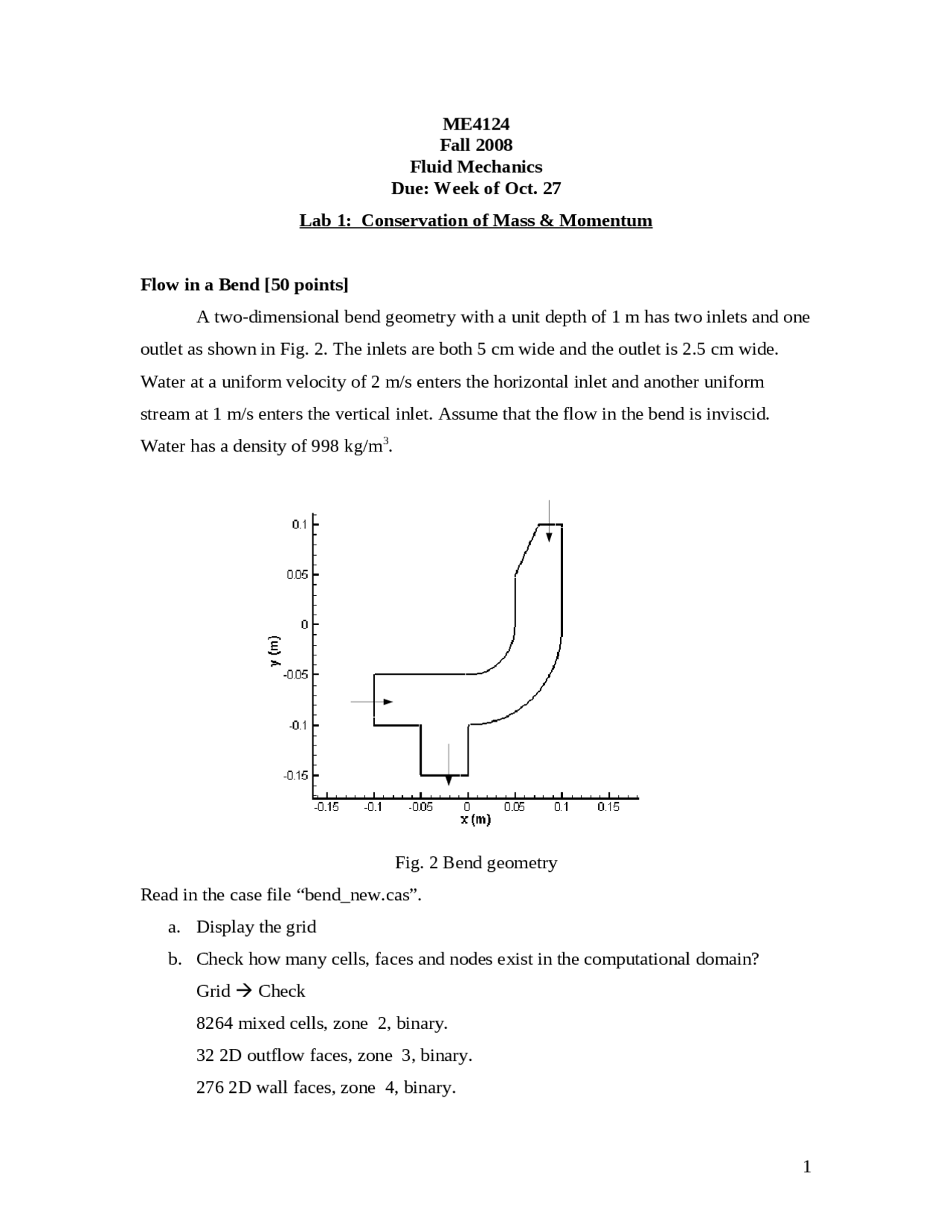 Conservation Of Mass And Momentum Lab Work Me 4124 Docsity