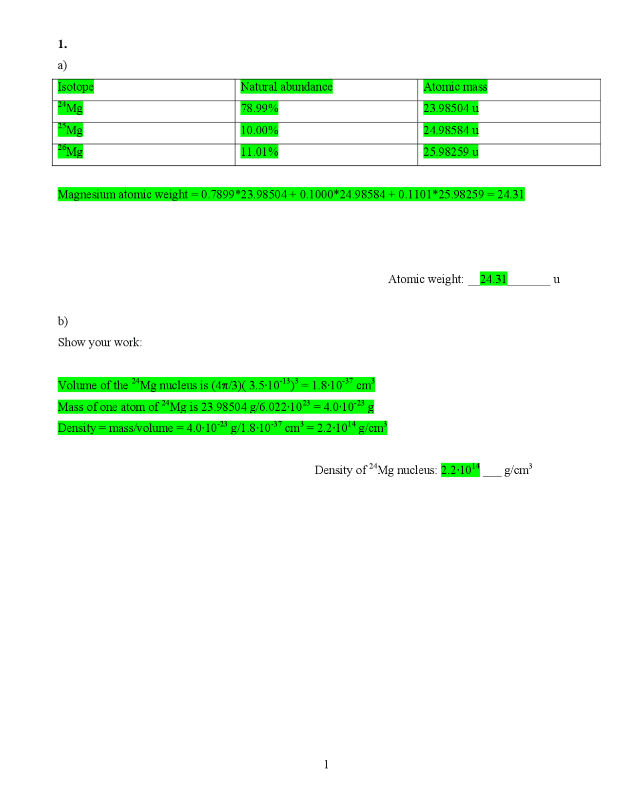 Answer Key For Homework 4 Fundamentals Of Chemistry I Chem 131