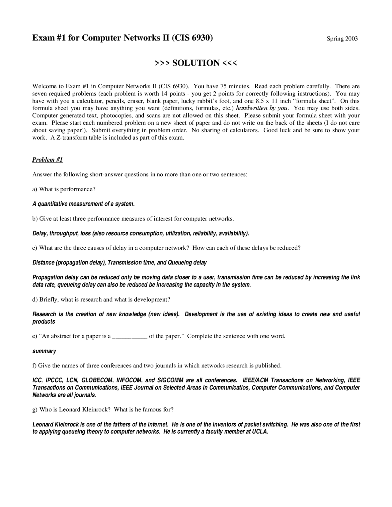 Exam 1 Problems On Biological Network Analysis With Solutions Cis