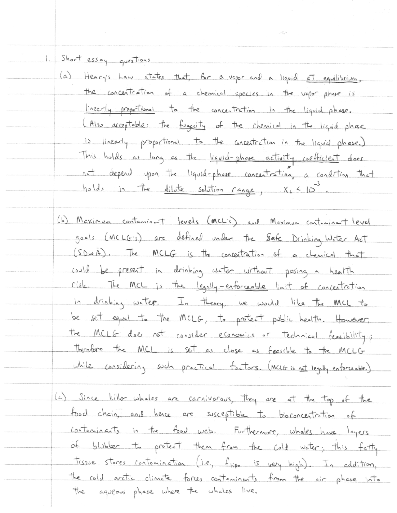 Handwritten Notes for Midterm | Physical and Chemical Principles | ENV ...