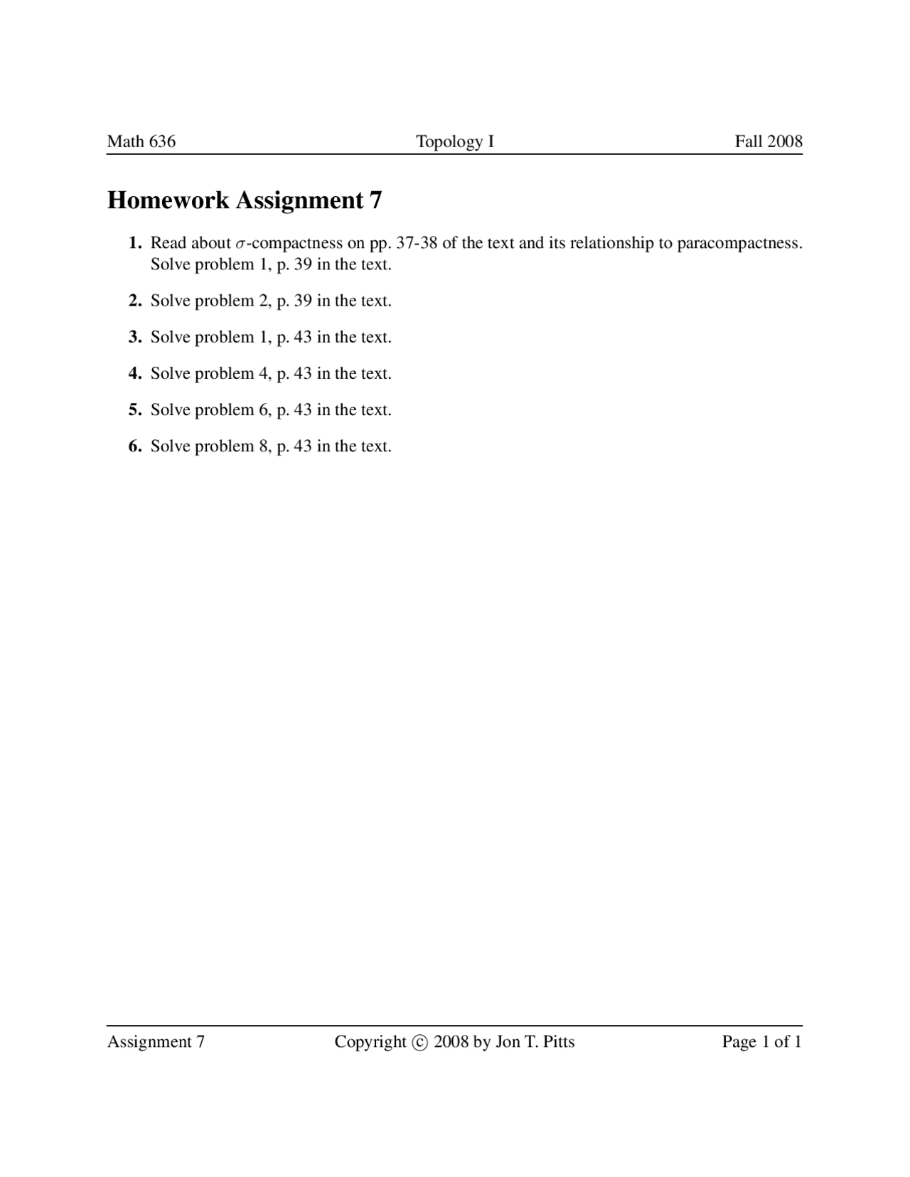 Questions To Homework 7 Topology I Math 636 Docsity