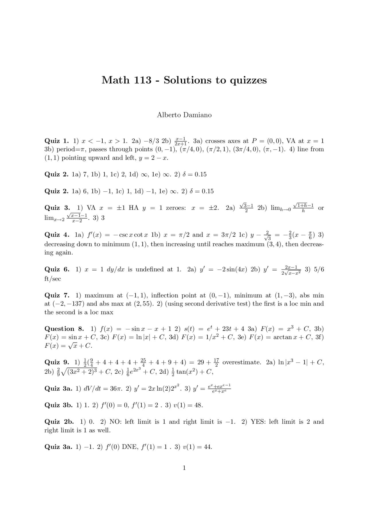 Solution To Quizzes Digital System Design Math 113 Docsity