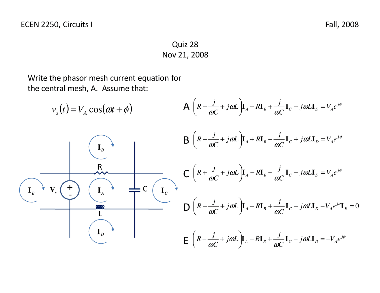 Quiz 28 Problems Introduction To Circuits And Electronics Ecen 2250