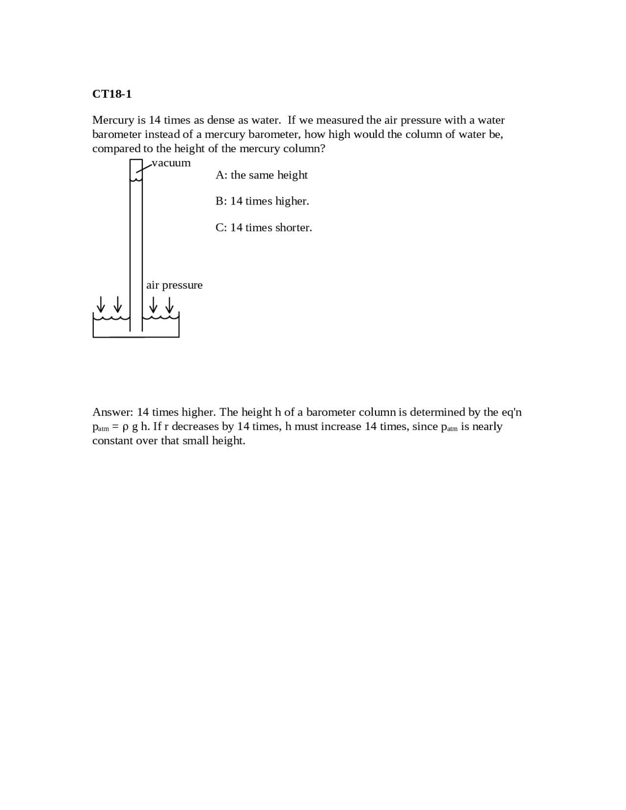 Questions with Answers - General Physics I | PHYS 1110 - Docsity