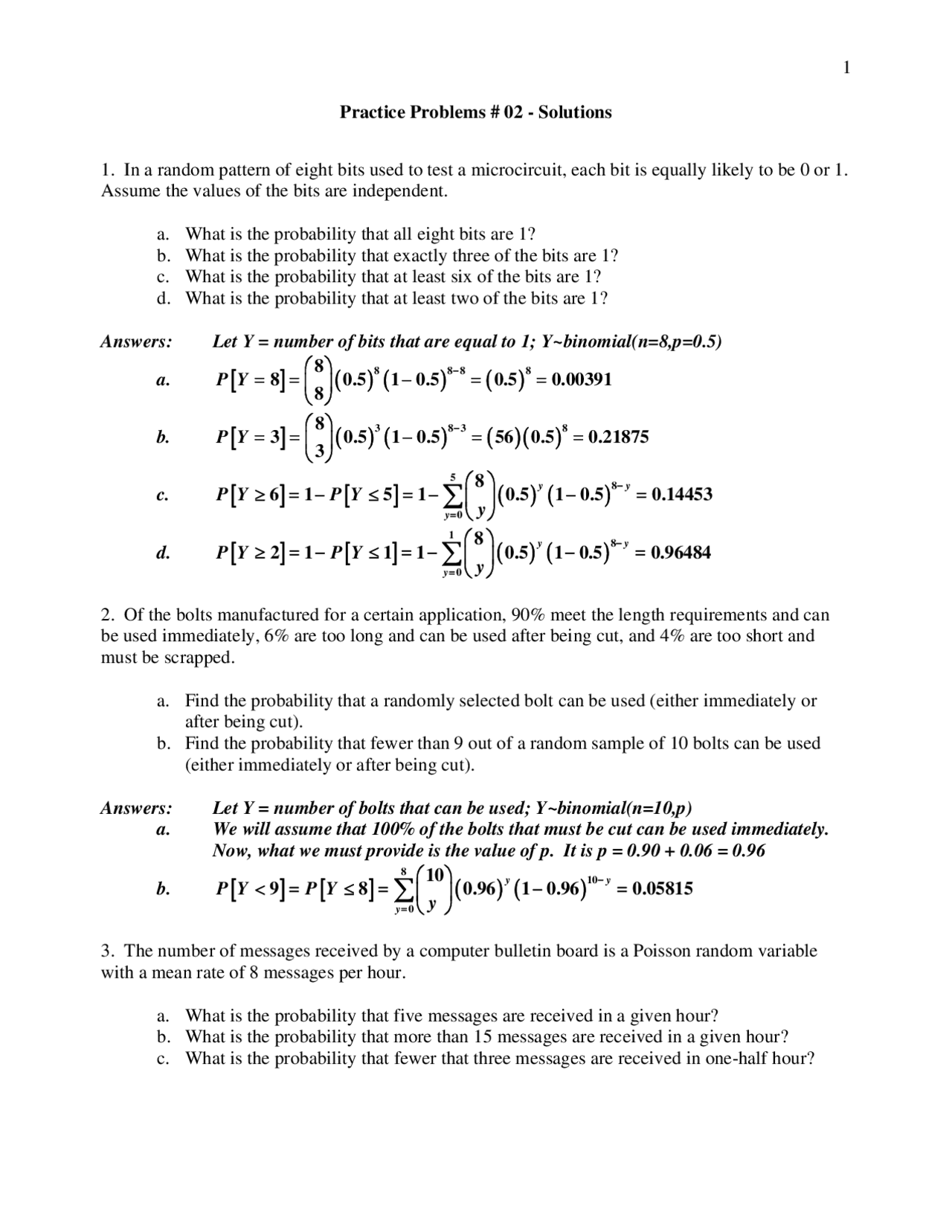 Problems 2 Solutions Applied Statistics For Engineers And Scientists Stat 541 Assignments