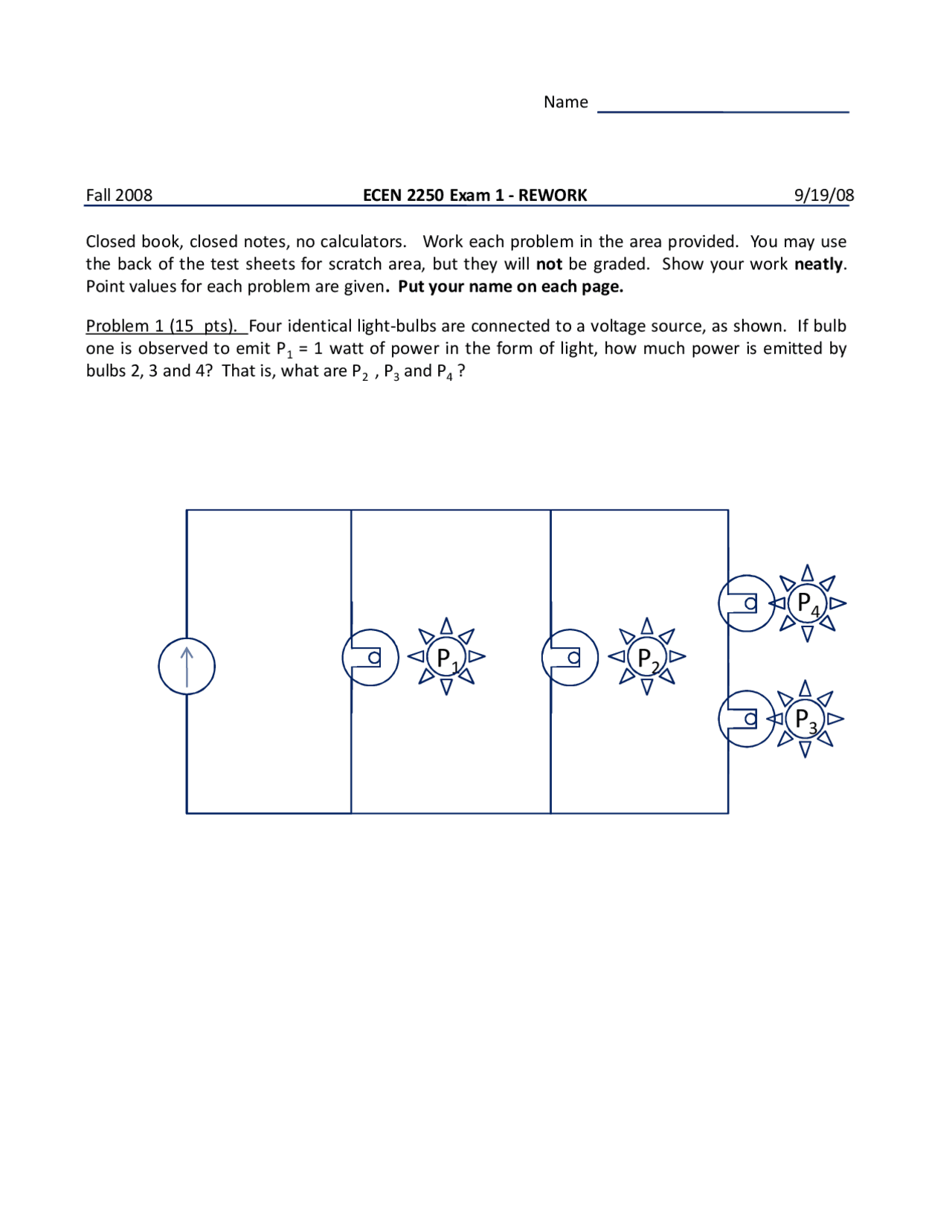 Exam 1 Rework Introduction To Circuits And Electronics Ecen 2250