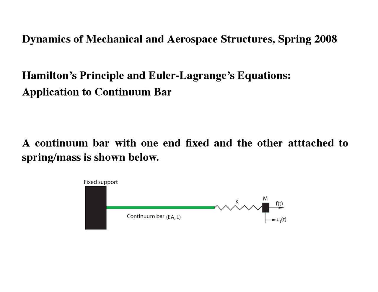 Hamiltons Principle And Euler Lagranges Equations Asen 5022 Docsity