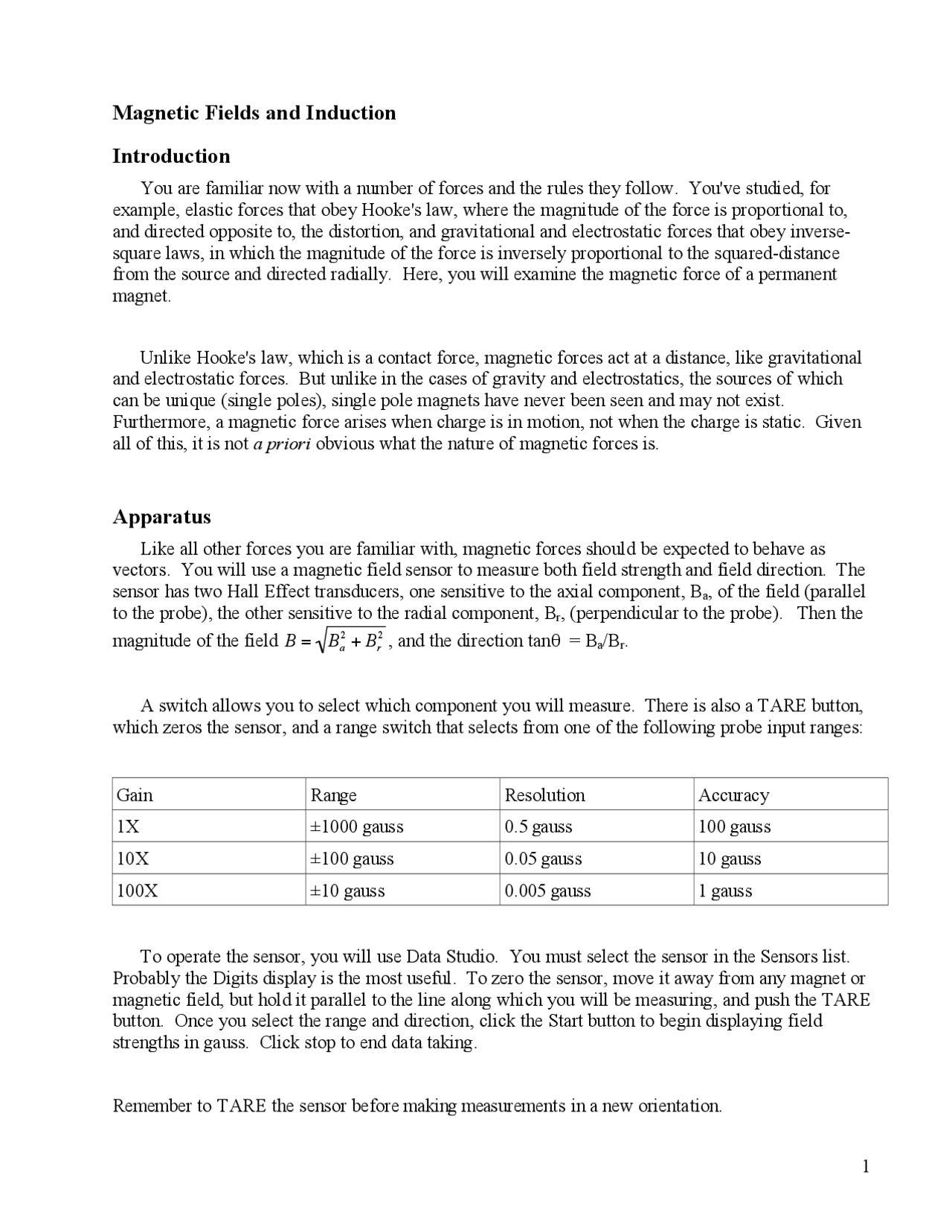 Magnetic Field And Induction Lecture Notes Phys 261 Docsity