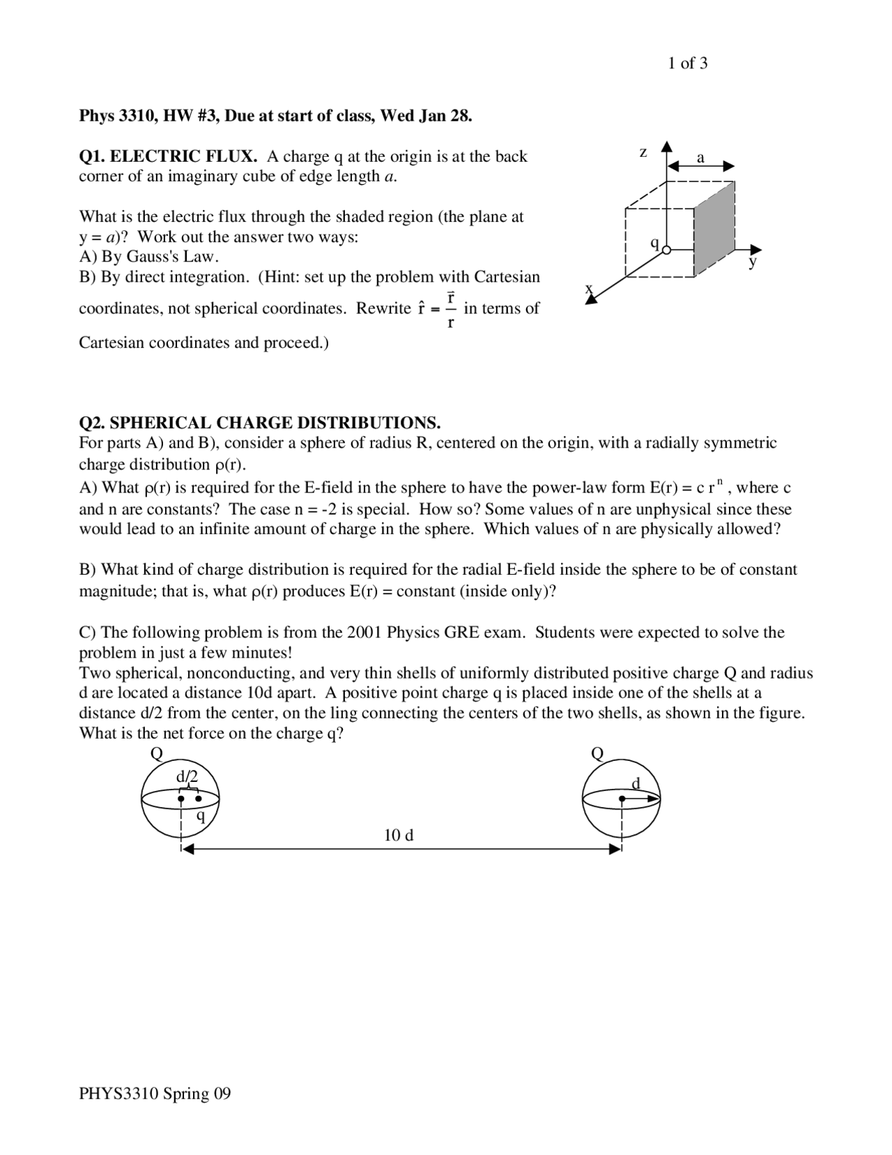 7 Questions of Principles of Electricity and Magnetism 1 - Lab 3 | PHYS ...