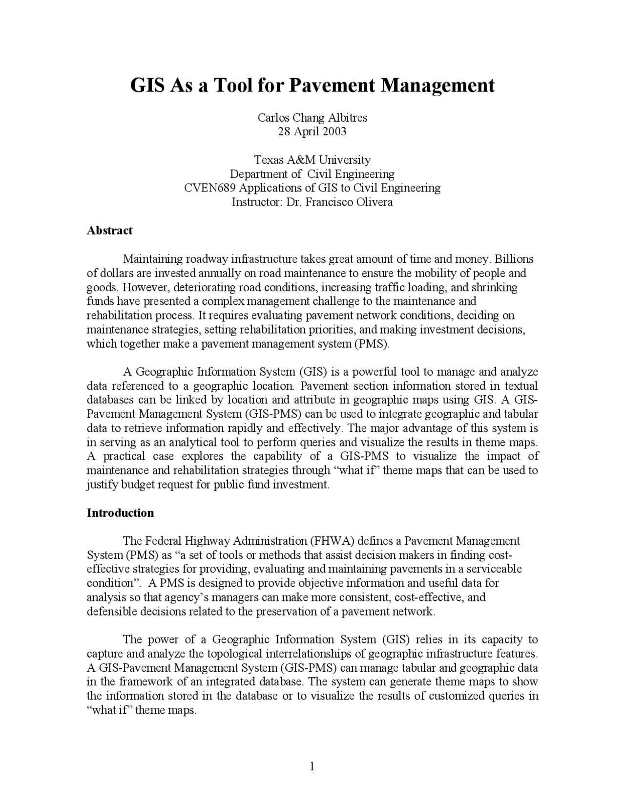 Notes On Pavement Management Theory Model Engine Cven 689 Docsity