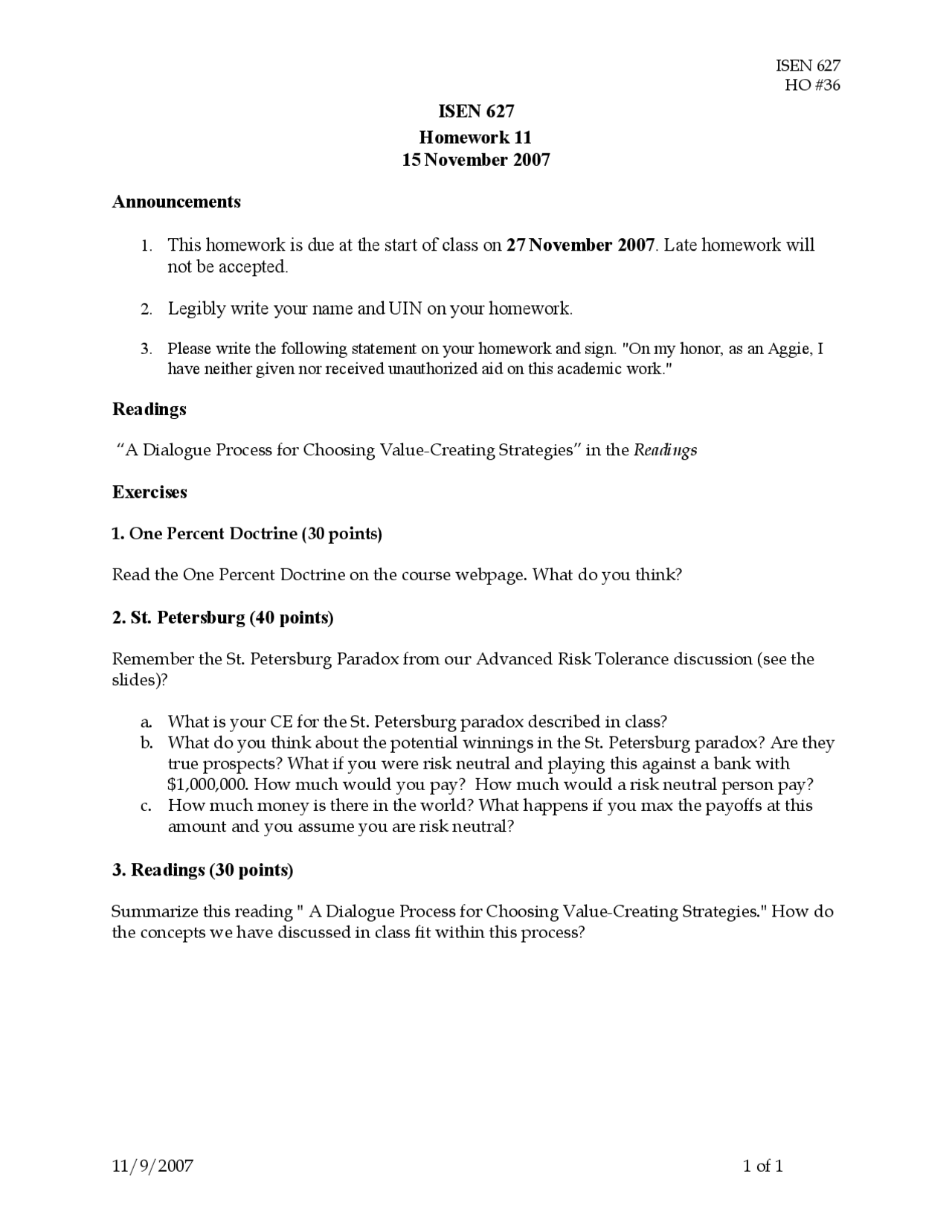 3 Problems On Engineering Analysis Assignment 11 Isen 627 Docsity