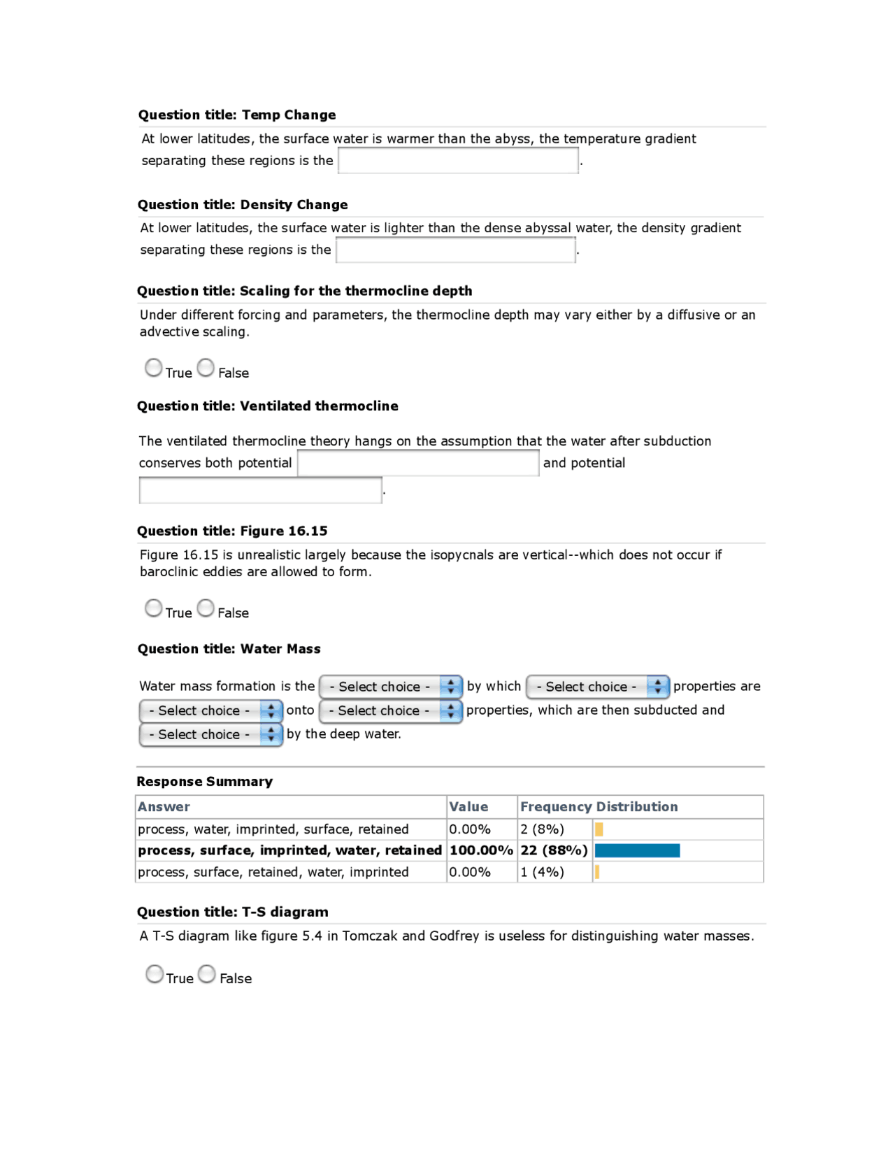 Introduction To Physical And Chemical Oceanography Quiz 8 Atoc 5051